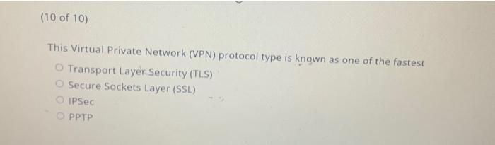 Solved (2 of 10) DHCP stands for O Discover Host Control | Chegg.com