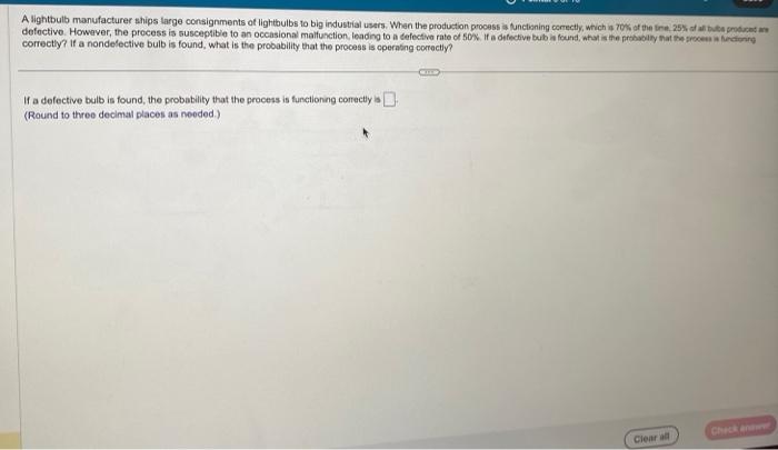 Solved correctly? If a nondelective bulb is found, what is | Chegg.com