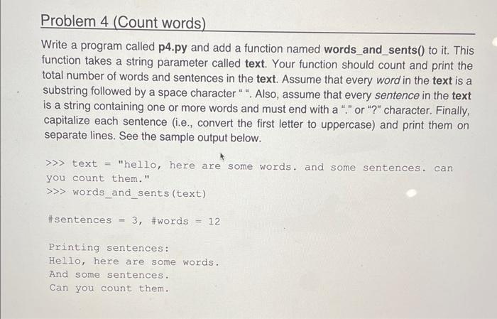 Solved Write a program called p4.py and add a function named | Chegg.com