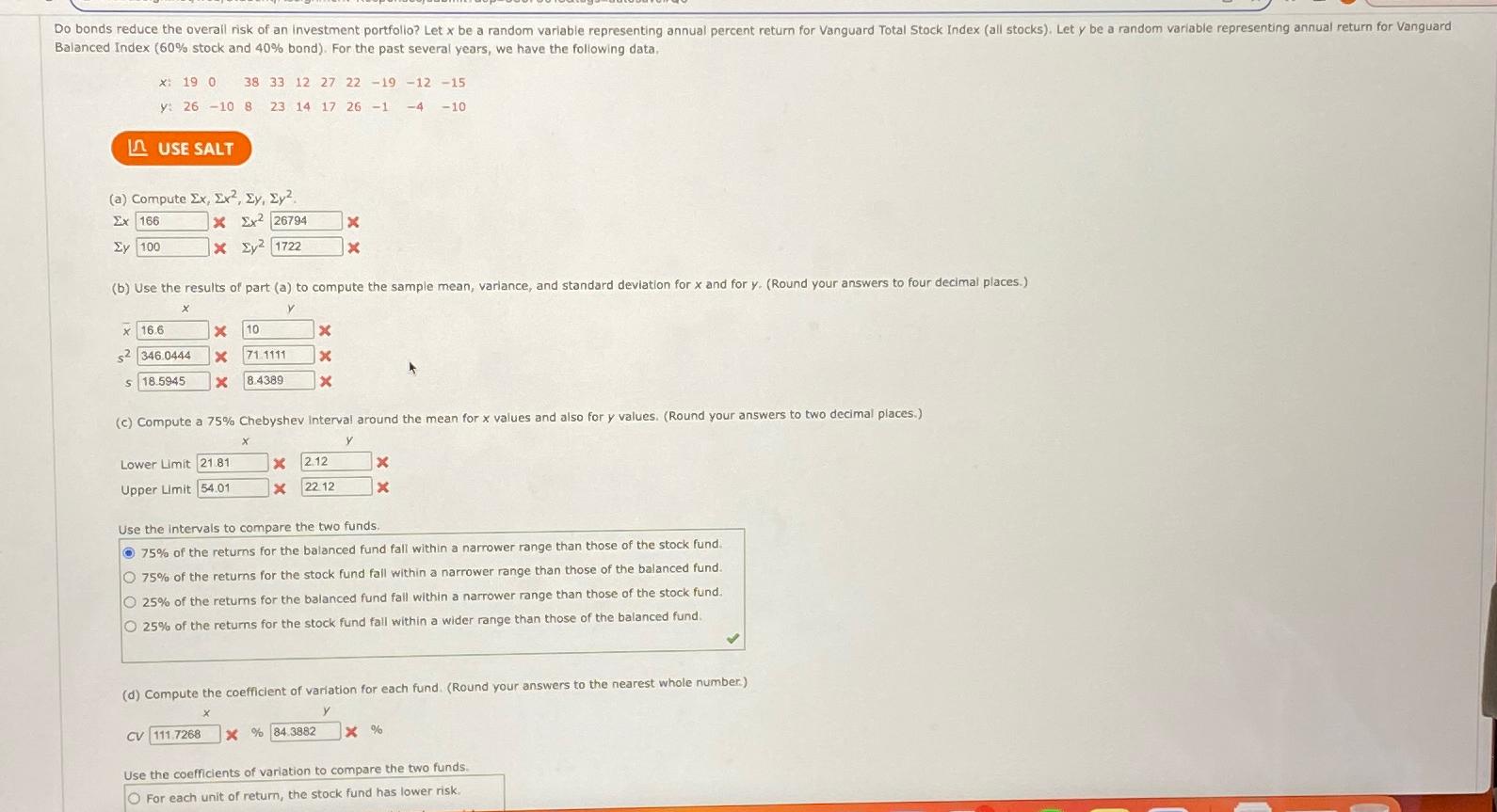 Solved Balanced Index ( 60% ﻿stock and 40% ﻿bond). ﻿For the | Chegg.com