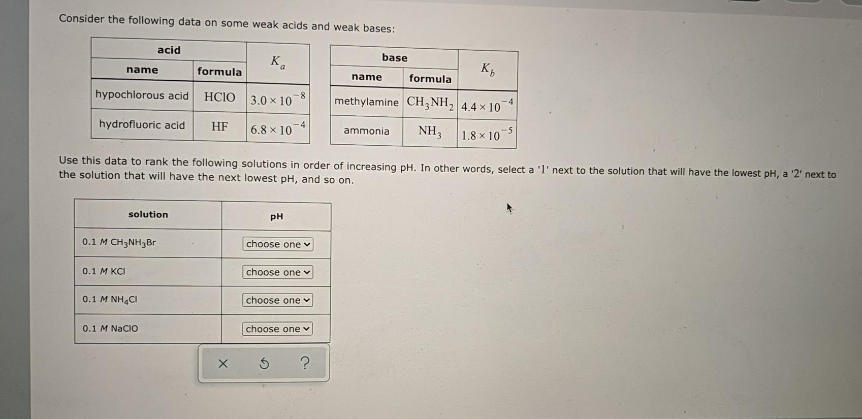 Solved Consider the following data on some weak acids and | Chegg.com