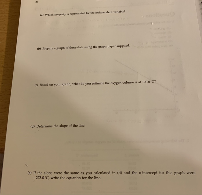 Solved 2. The following measurements were made of an oxygen | Chegg.com