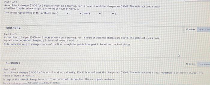 Solved Part 1 of 3 An architect charges $.3450 for 5 hours | Chegg.com