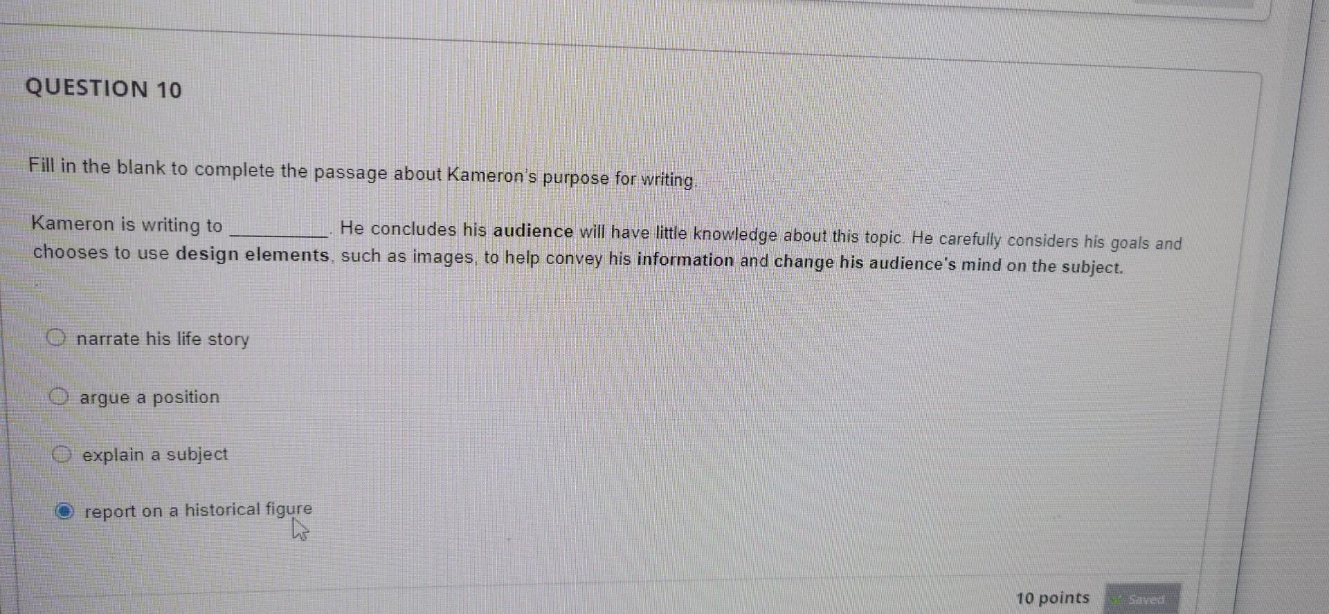 Fill in the blank to complete the passage about | Chegg.com