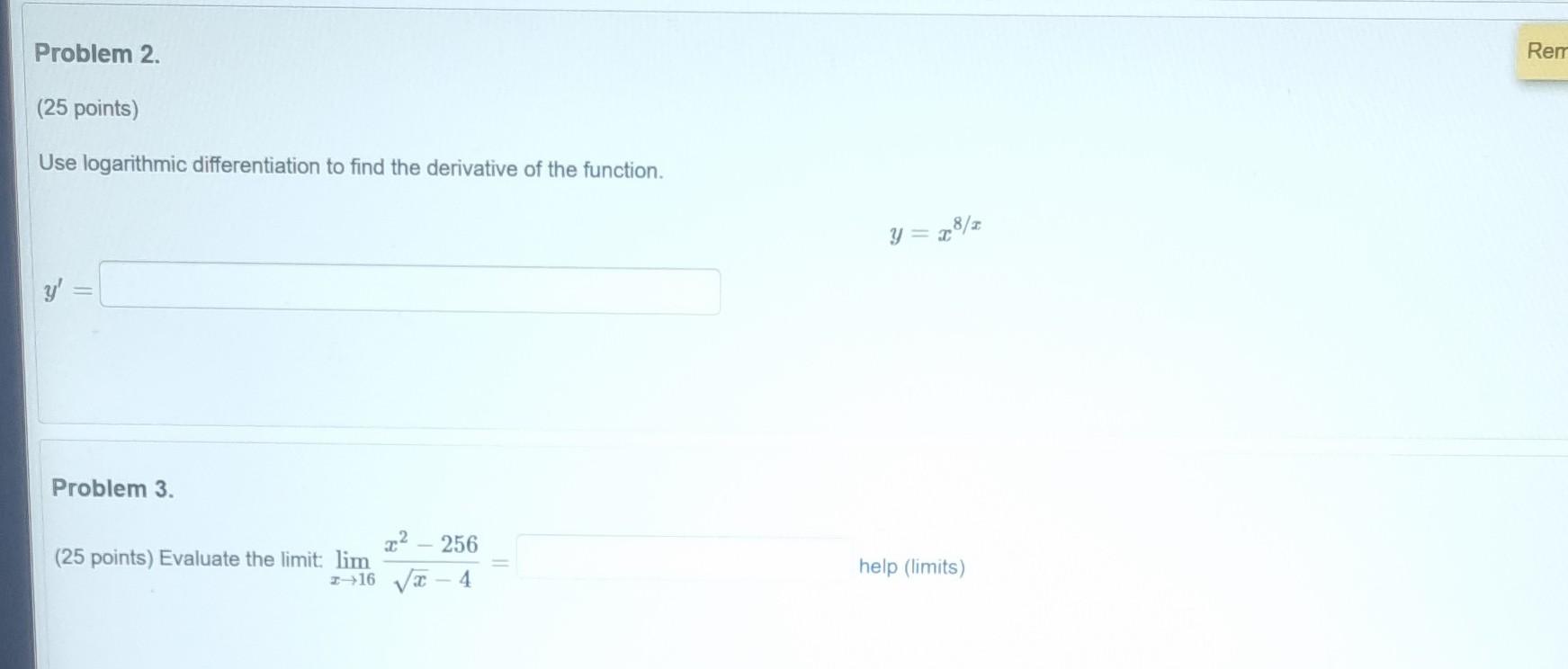 Solved Use logarithmic differentiation to find the | Chegg.com