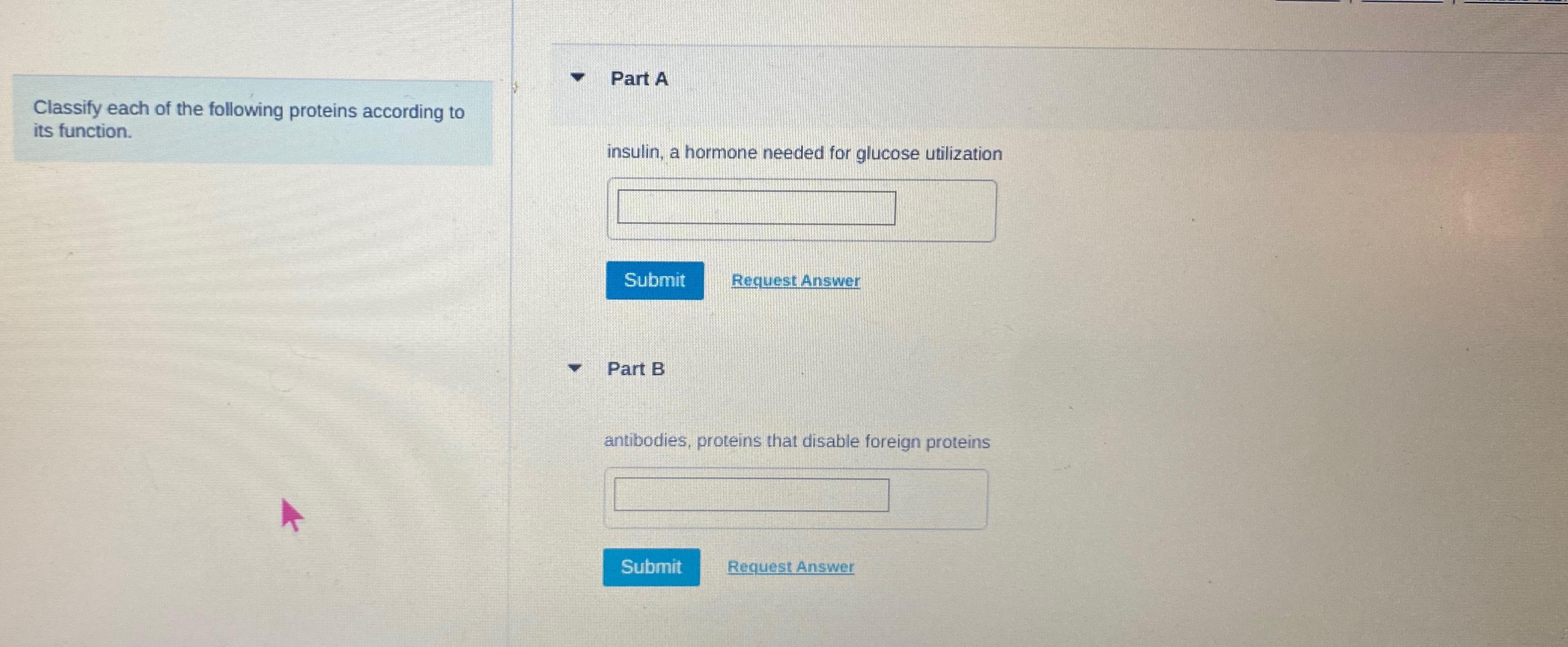 Solved Classify each of the following proteins according to | Chegg.com