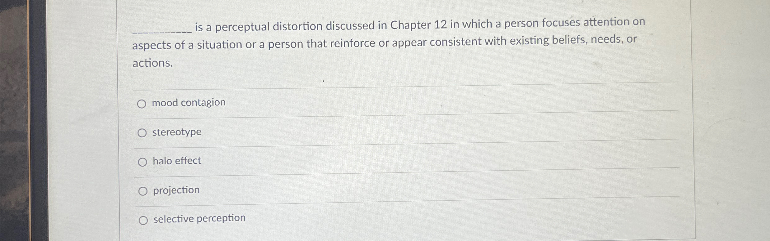 Solved is a perceptual distortion discussed in Chapter 12 | Chegg.com
