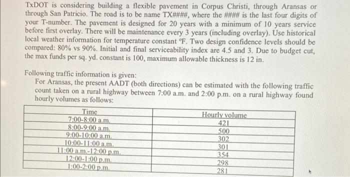 Solved TxDOT is considering building a flexible pavement in | Chegg.com