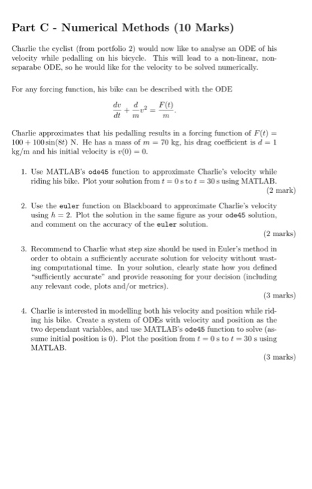 Solved Part A 2nd Order ODES (10 Marks) The suspension | Chegg.com Solved Part A 2nd Order ODES (10 Marks) The suspension | Chegg.com