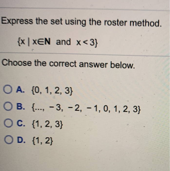 Solved Express the set using the roster method. {x|XEN and | Chegg.com
