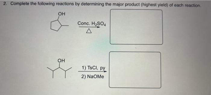 Solved Conc. H2SO4 1) TsCl,py | Chegg.com