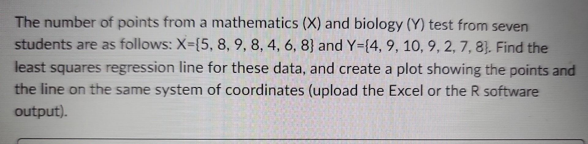 Solved The number of points from a mathematics (X) and | Chegg.com