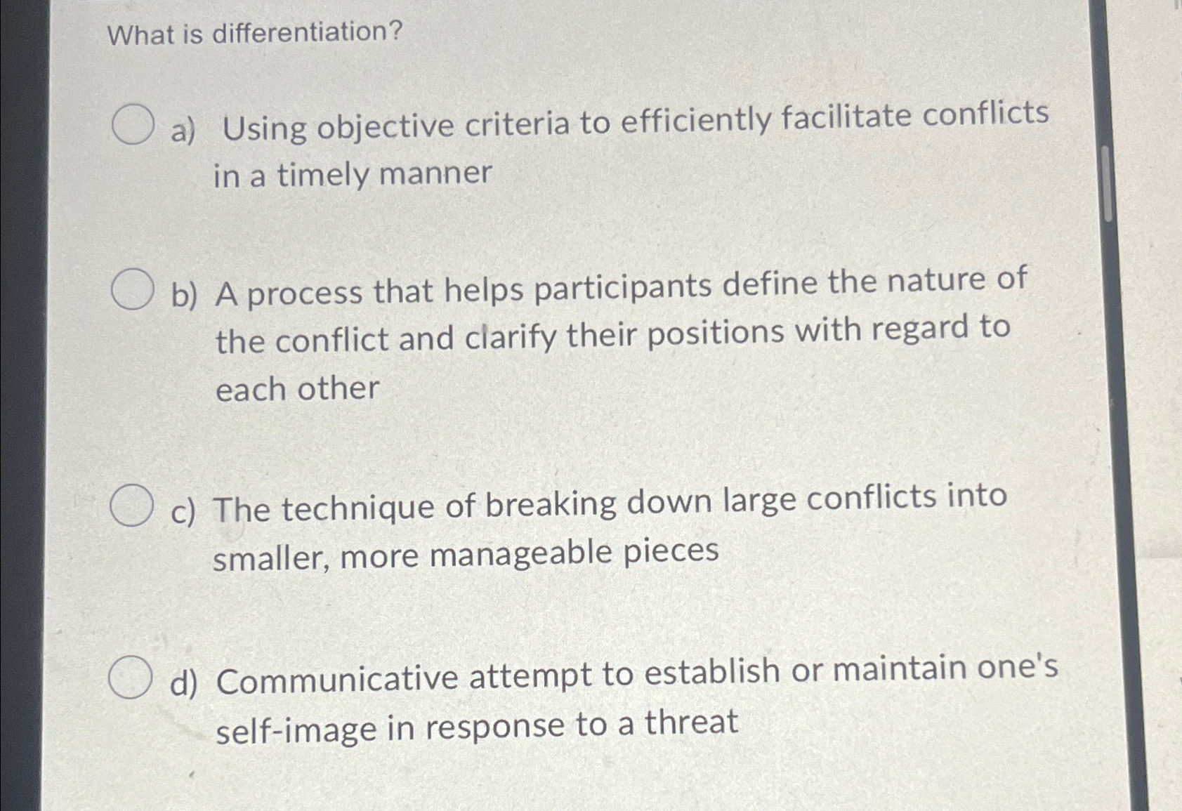 Solved What is differentiation?a) ﻿Using objective criteria | Chegg.com