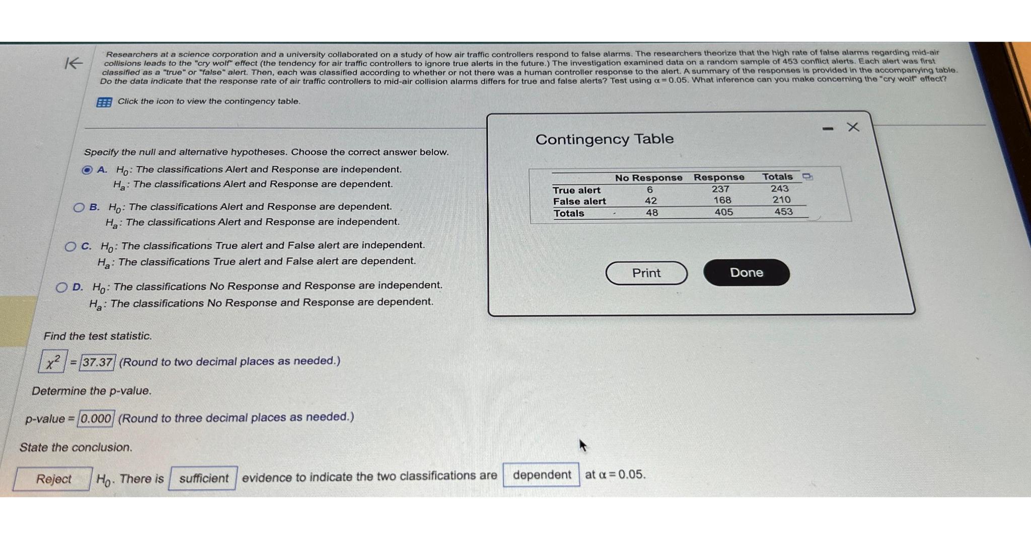 Solved Click the icon to view the contingency table.Specify | Chegg.com