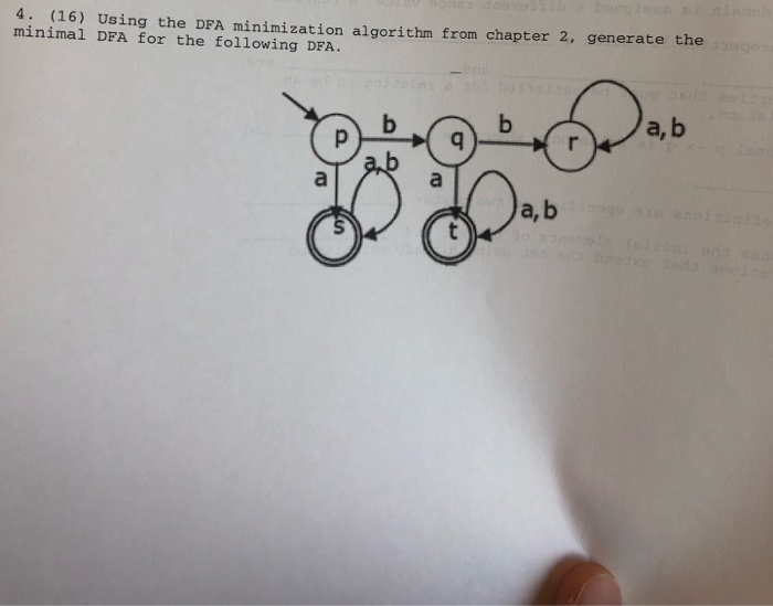 Solved 9. (16) Using the DFA minimization algorithm from | Chegg.com Solved 9. (16) Using the DFA minimization algorithm from | Chegg.com