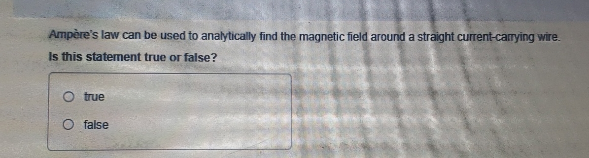 Solved Amperre's law can be used to analytically find the | Chegg.com
