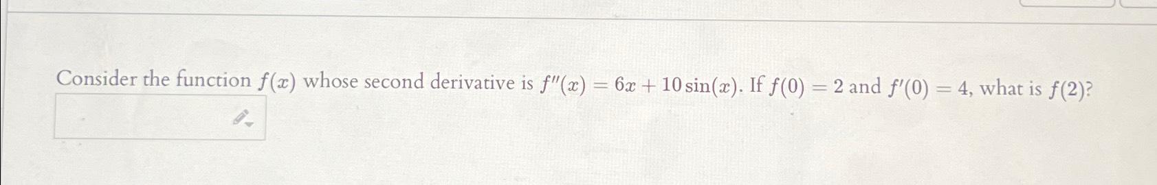 Solved Consider the function f(x) ﻿whose second derivative | Chegg.com