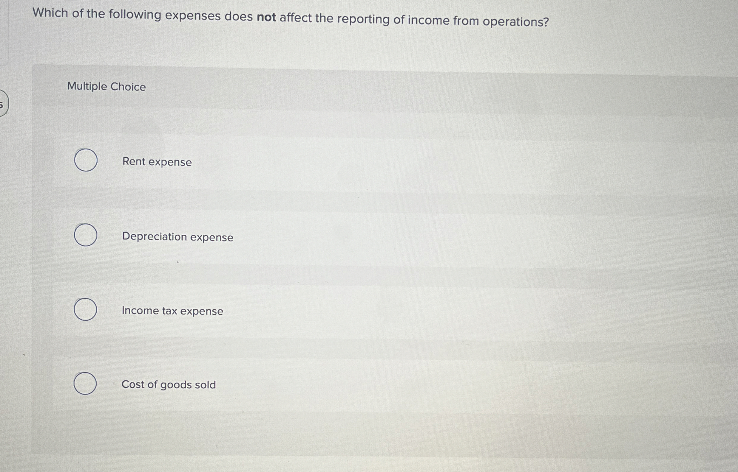 Solved Which of the following expenses does not affect the | Chegg.com