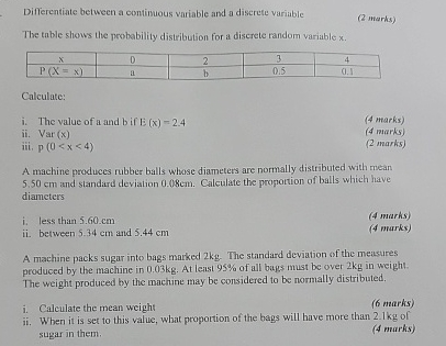 Solved Differentiate between a contimuous variable and a | Chegg.com