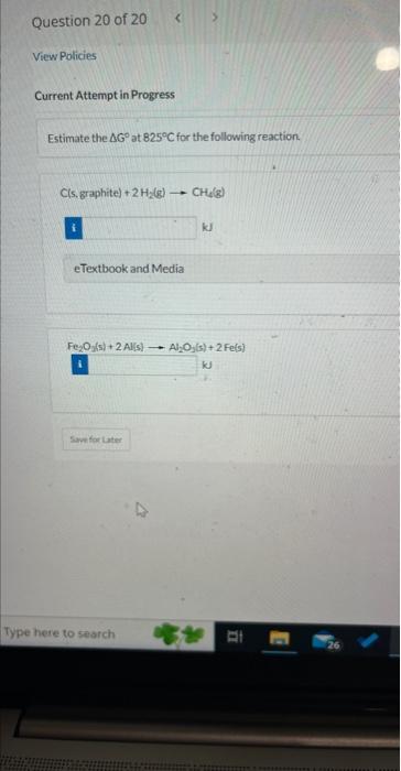 Solved Current Attempt in Progress Estimate the 1G∘ at 825∘C | Chegg.com