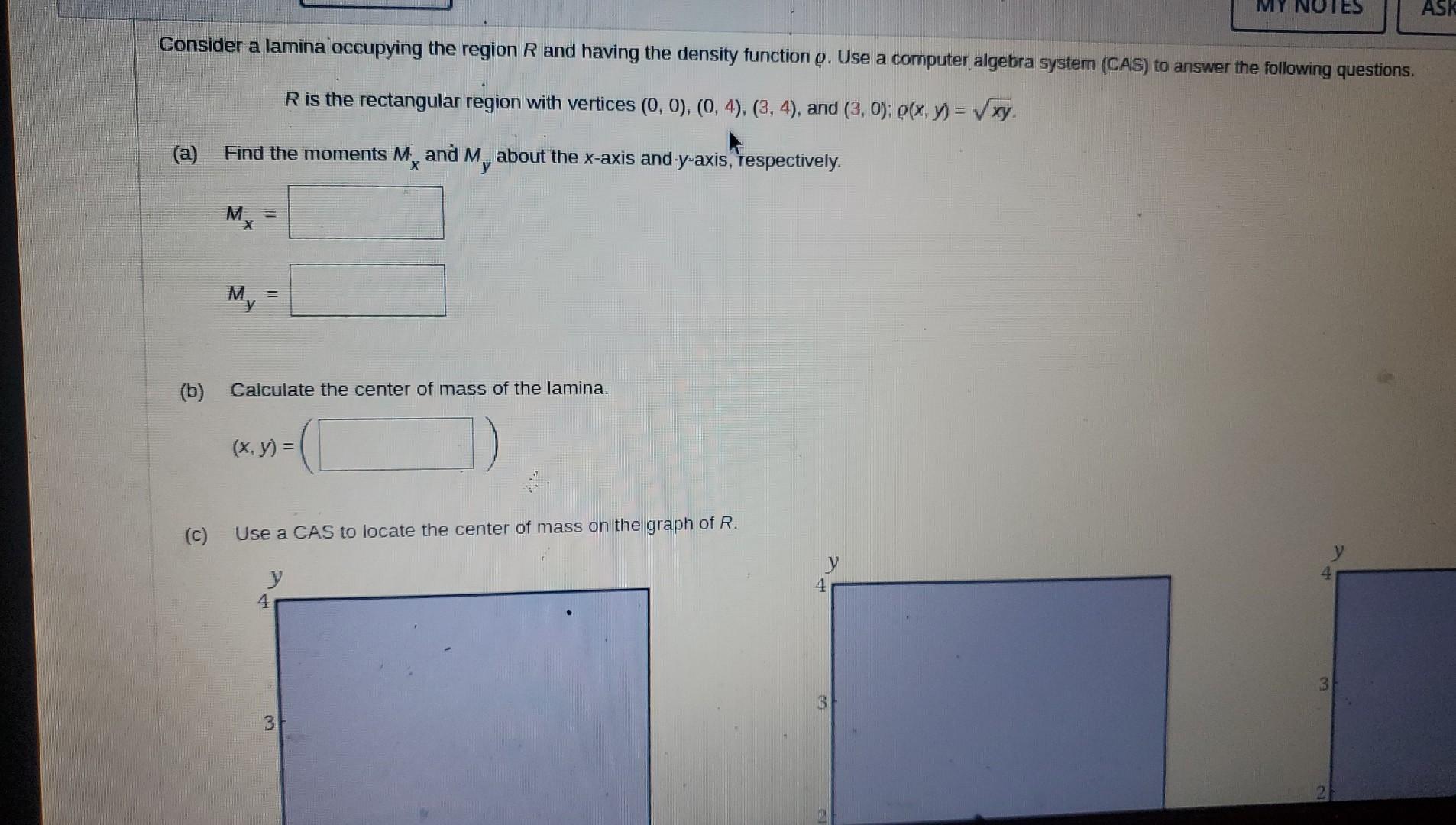 Solved Consider a lamina occupying the region R and having | Chegg.com