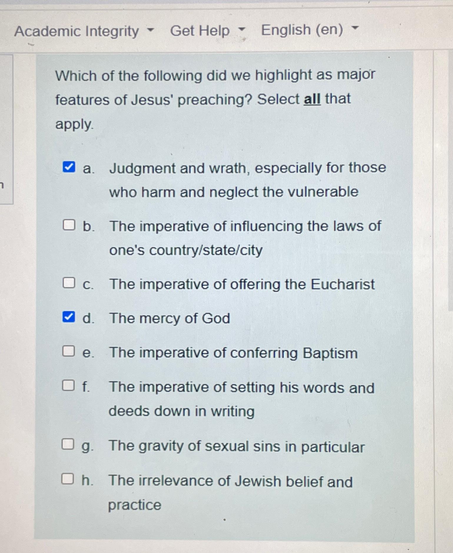 Solved Academic Integrity - ﻿Get Help - ﻿English (en)Which | Chegg.com