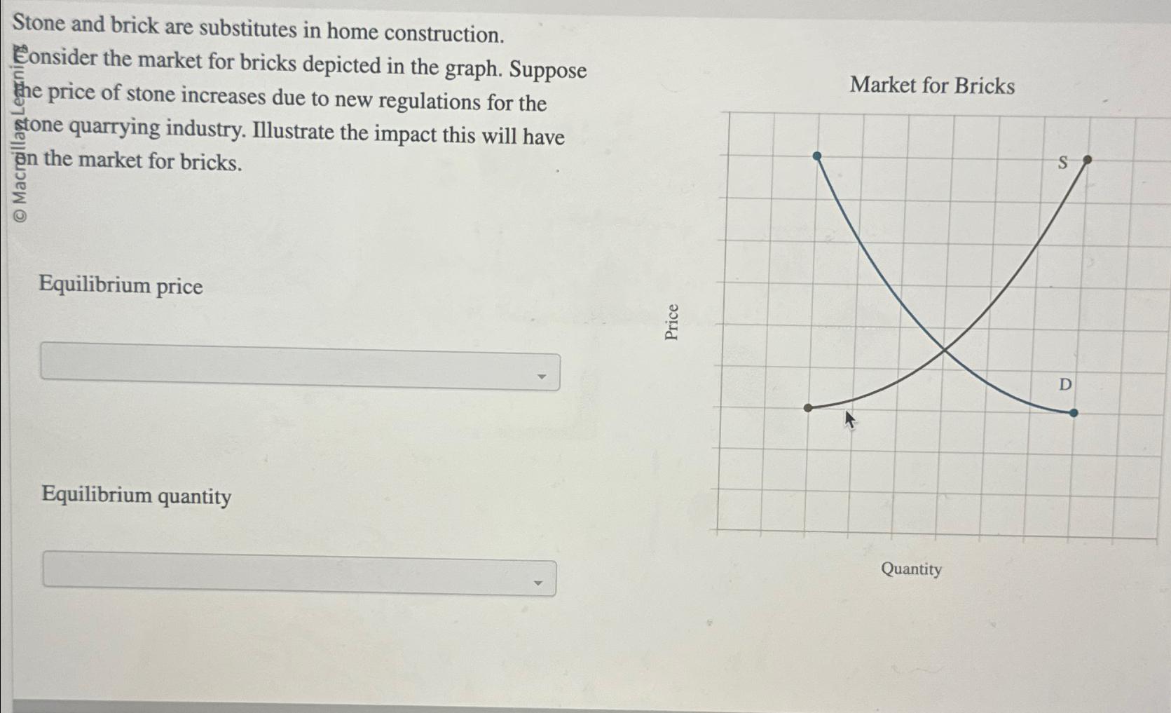 Solved Stone and brick are substitutes in home construction. | Chegg.com