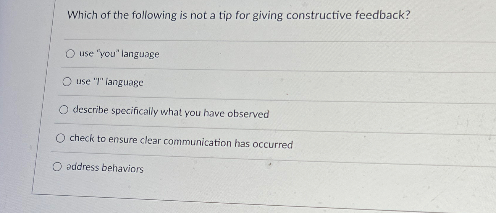 Solved Which of the following is not a tip for giving | Chegg.com
