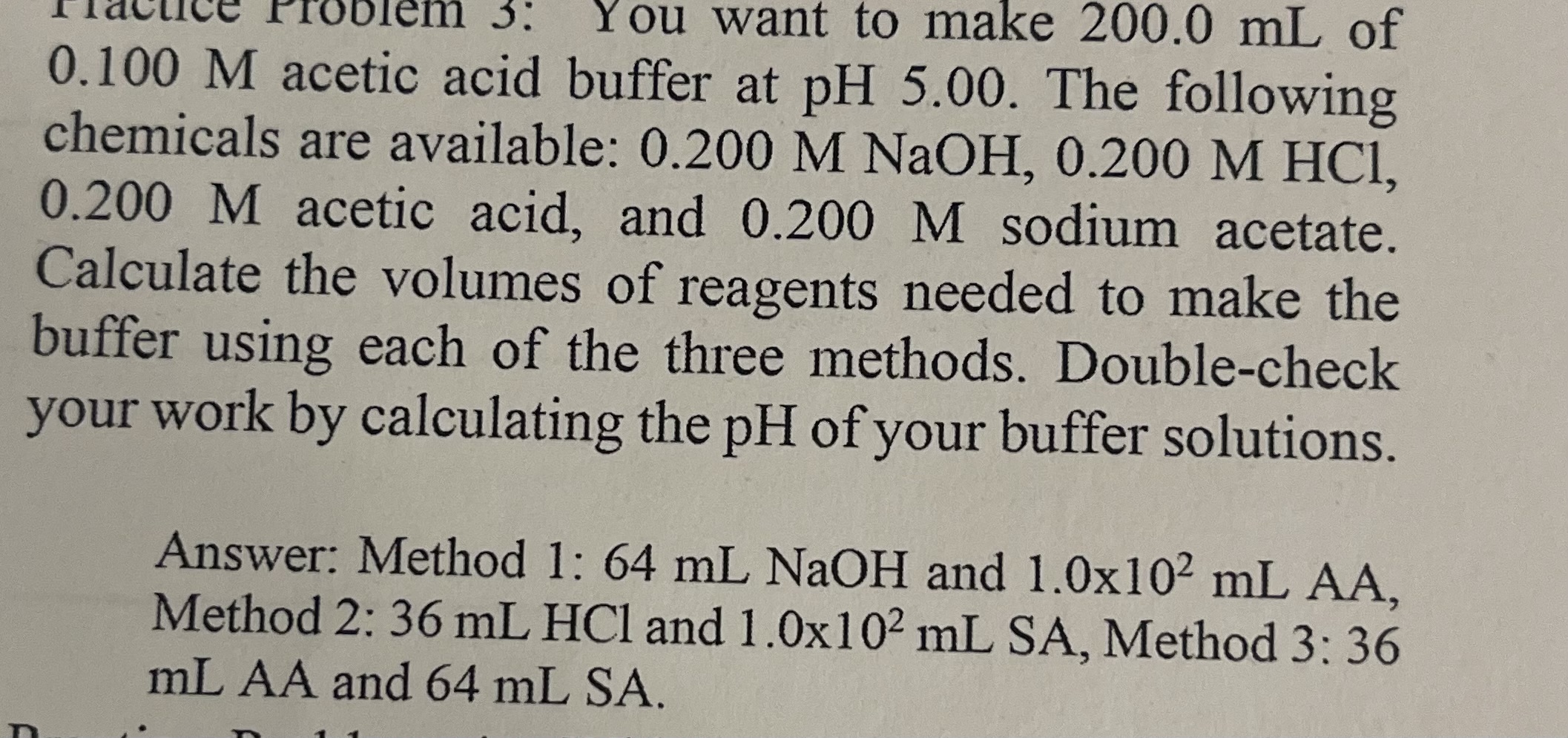 Solved You want to make 200.0 ﻿mL of 0.100M ﻿acetic acid | Chegg.com