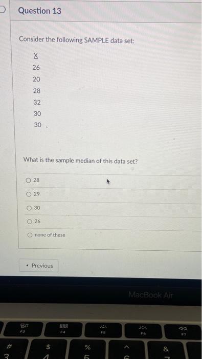 Solved Consider the following SAMPLE data set: x262028323030 | Chegg.com