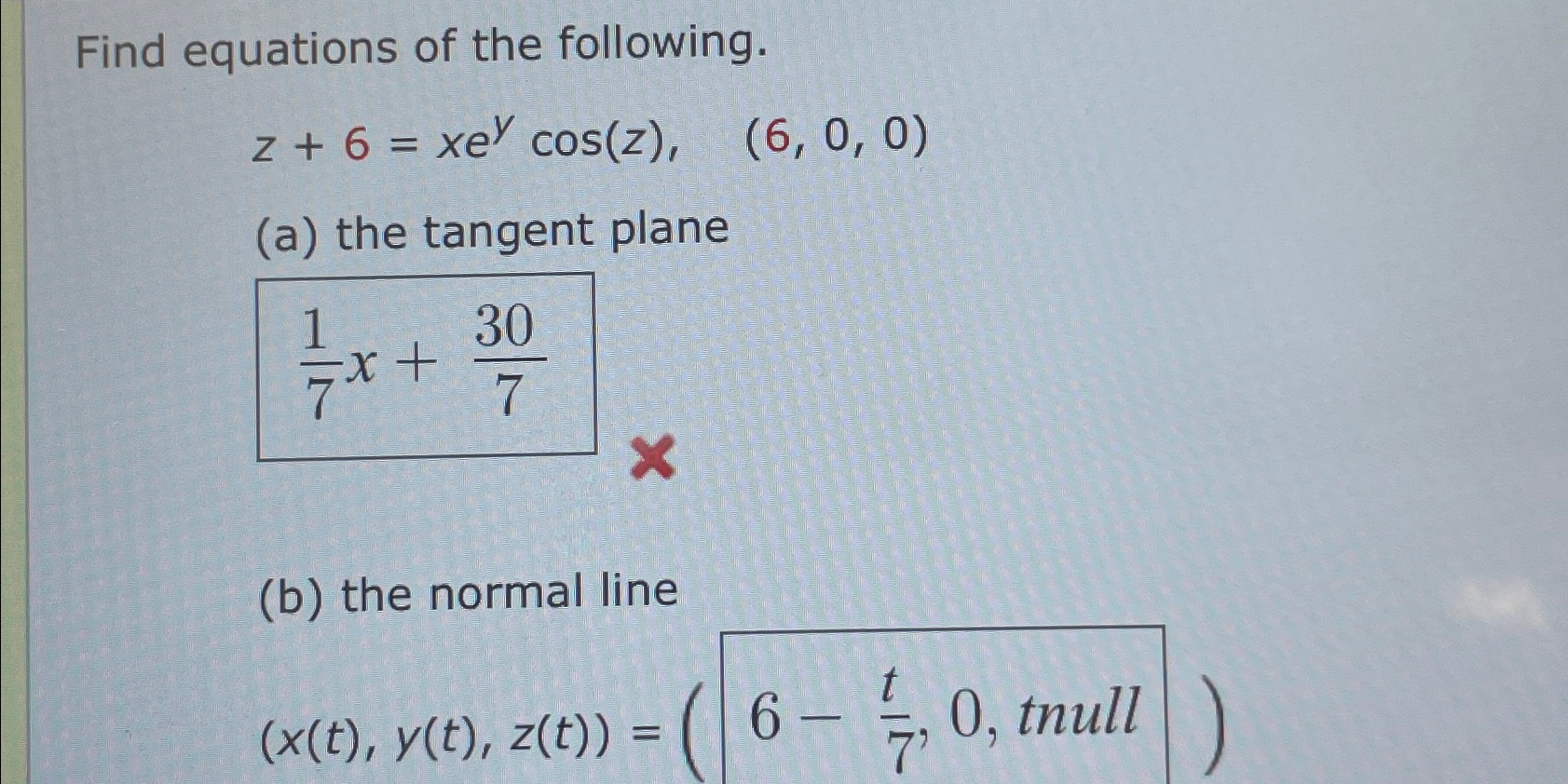Solved Find equations of the | Chegg.com