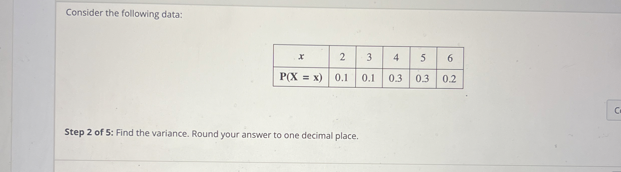 Solved Consider the following data:Step 2 ﻿of 5: Find the | Chegg.com