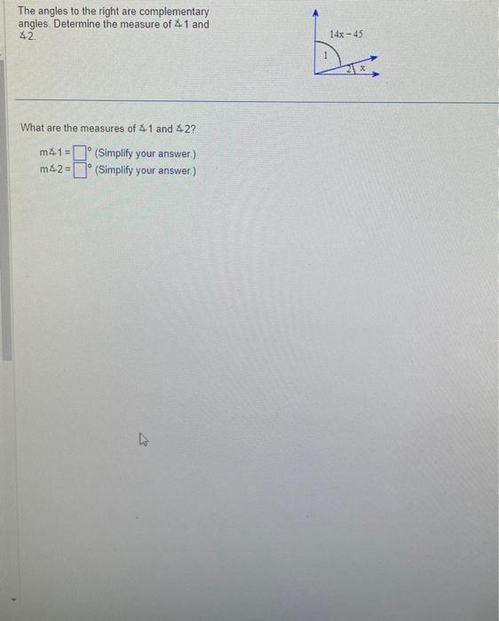 Solved The angles to the right are complementary angles. | Chegg.com