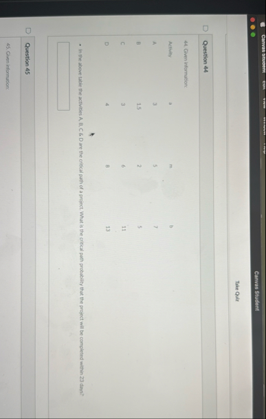 Canvas StudentTake QuizQuestion 4444. ﻿Given | Chegg.com