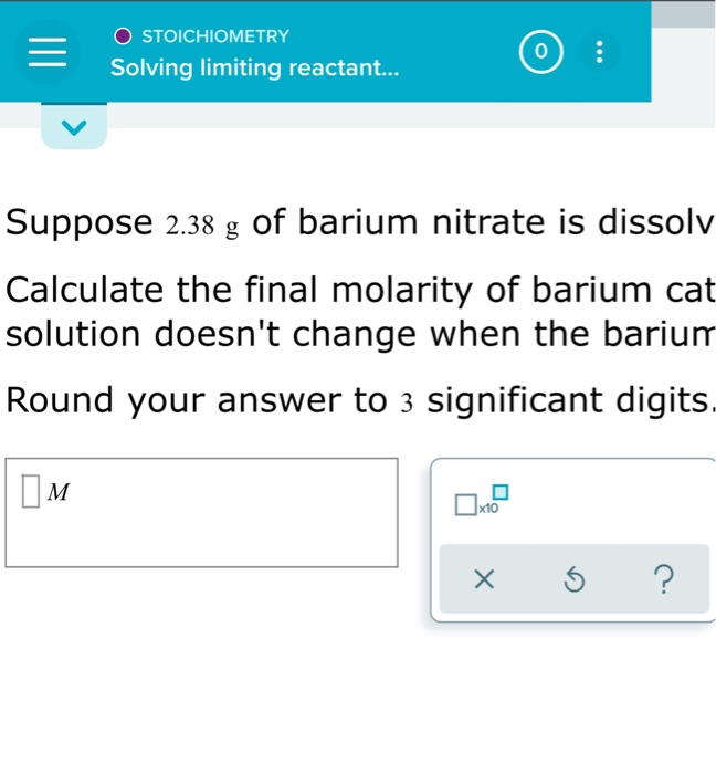 Solved STOICHIOMETRY Solving limiting reactant... 0 Suppose | Chegg.com