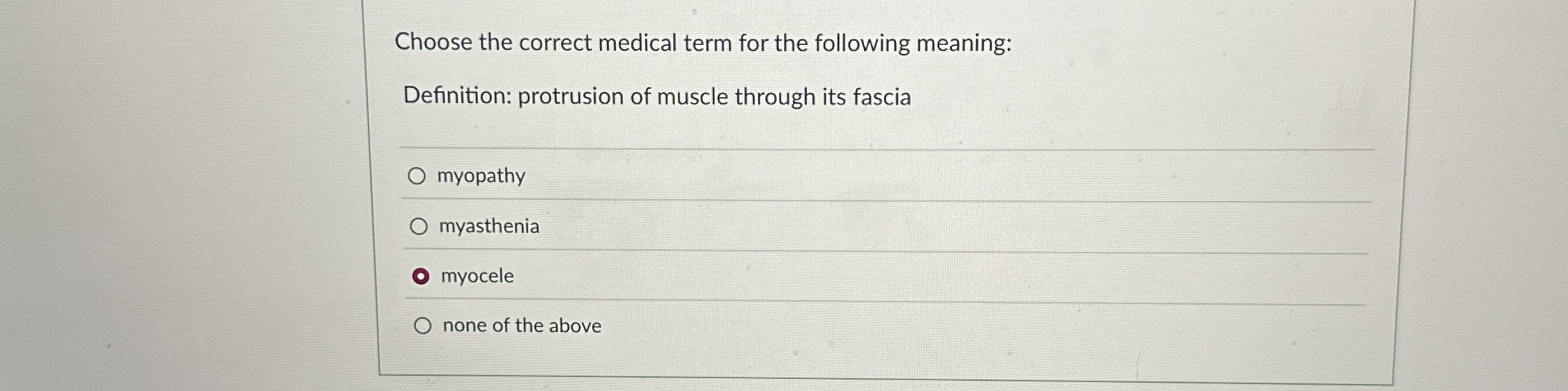 Solved Choose the correct medical term for the following | Chegg.com