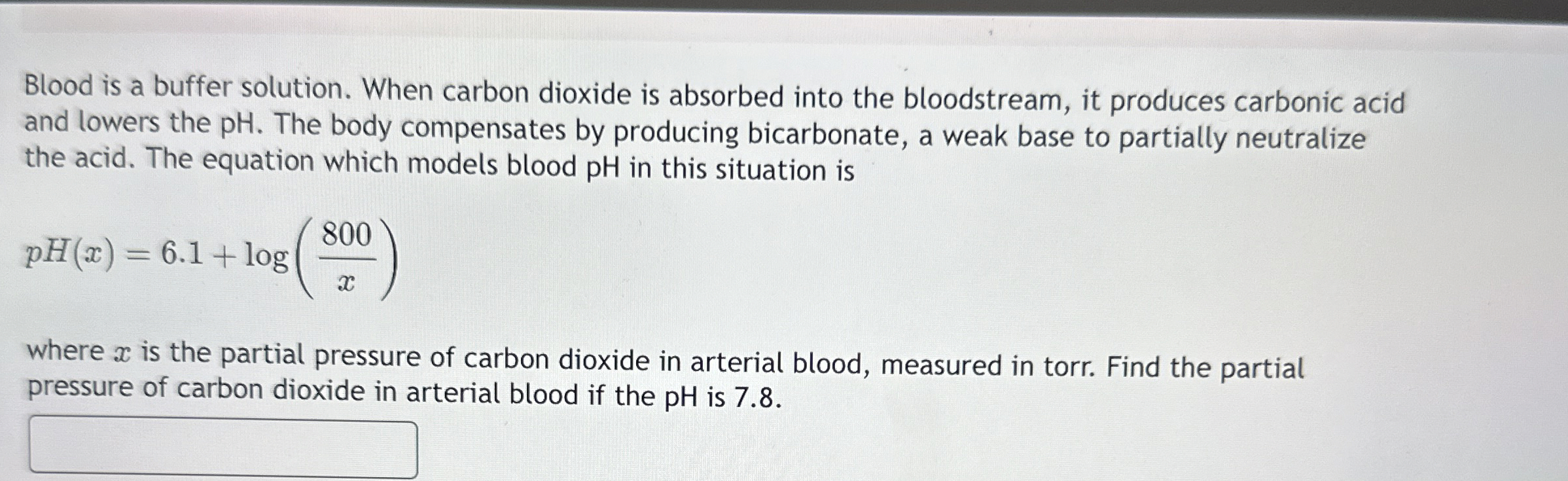 Solved Blood is a buffer solution. When carbon dioxide is | Chegg.com