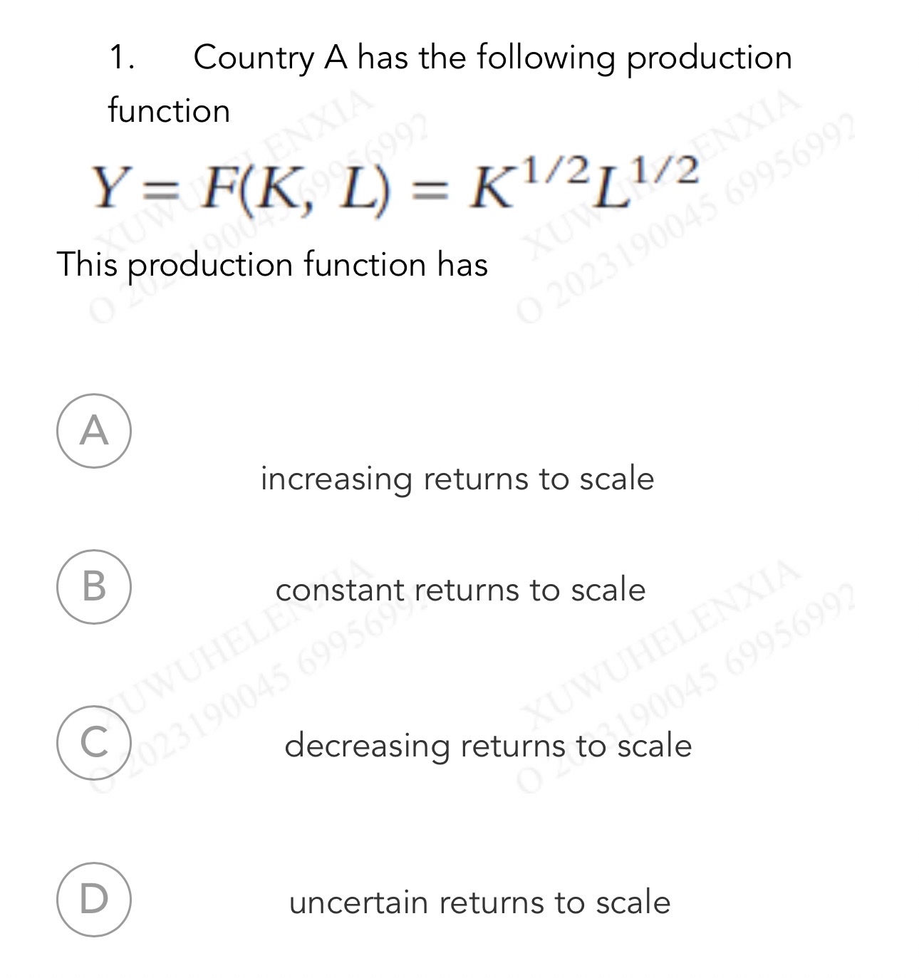 Solved Country A has the following production | Chegg.com