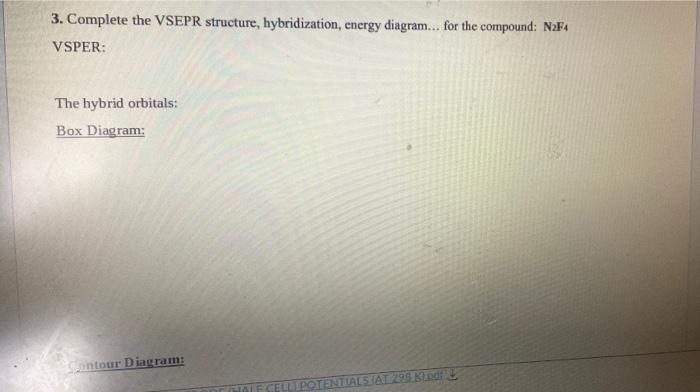 3. Complete the VSEPR structure, hybridization, | Chegg.com