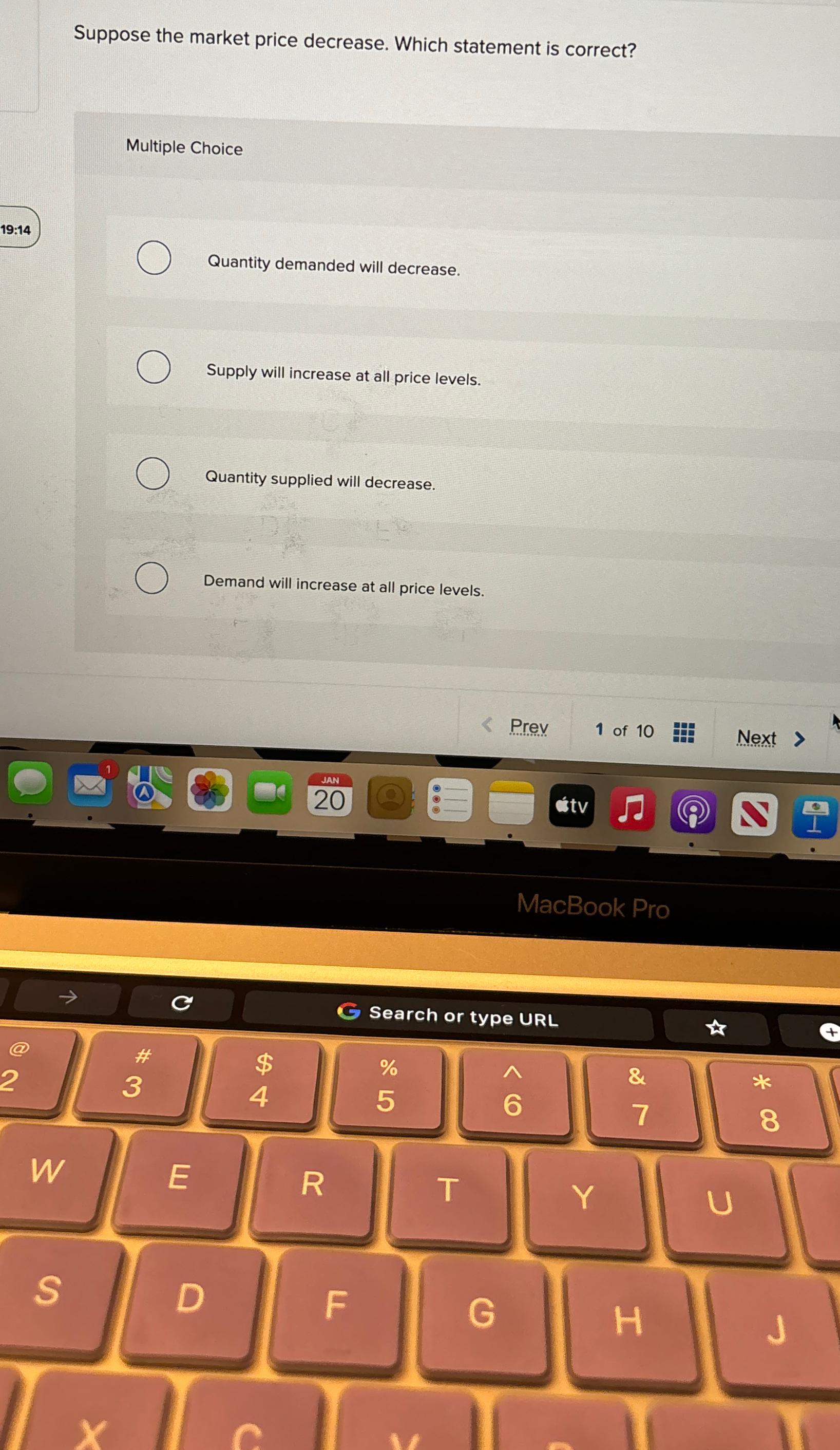 Solved Suppose the market price decrease. Which statement is | Chegg.com