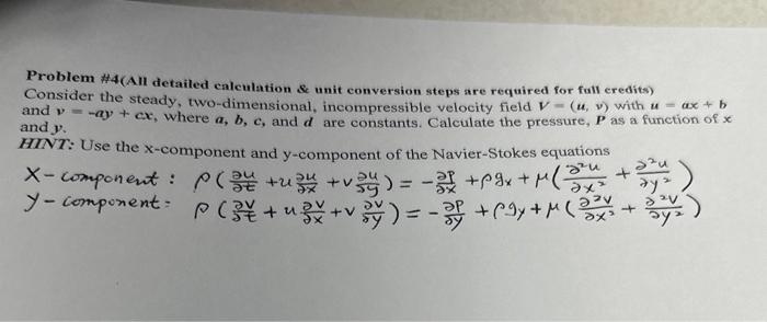 Solved Problem #4 (An detailed calculation \& unit | Chegg.com