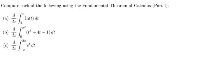 Solved Compute each of the following using the Fundamental | Chegg.com