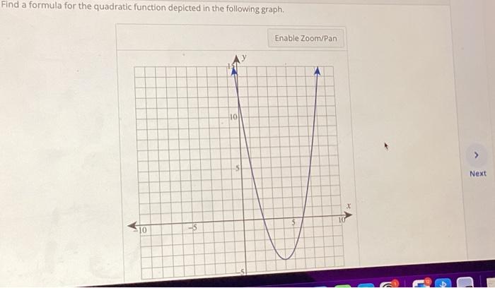 Solved Find a formula for the quadratic function depicted in | Chegg.com