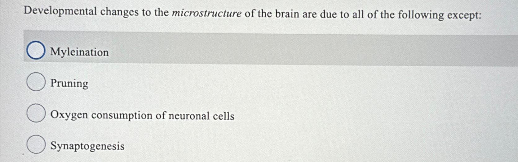 Solved Developmental changes to the microstructure of the | Chegg.com