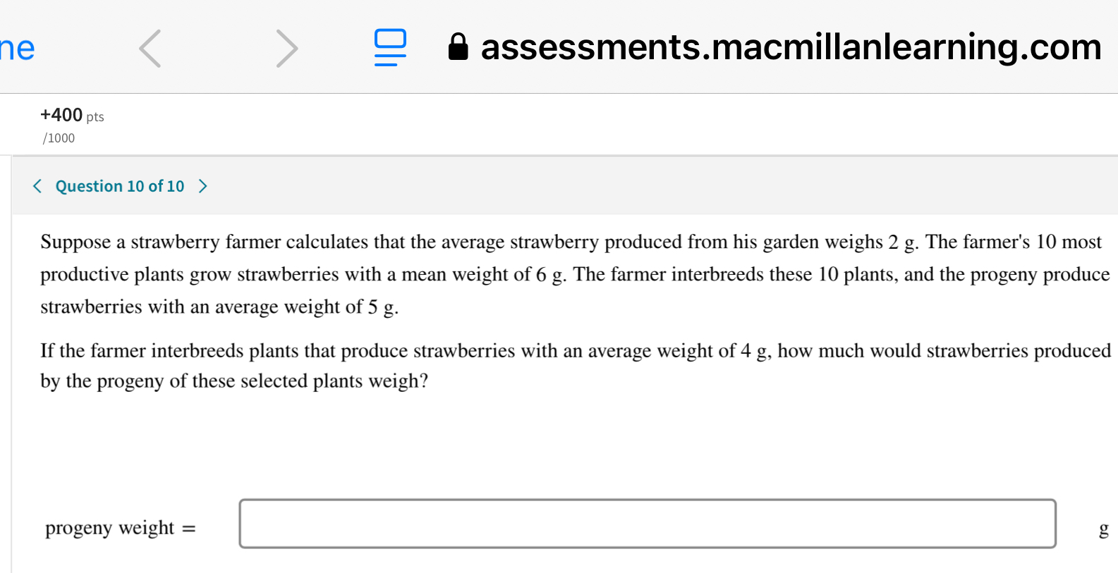 Solved ne>⊵O assessments.macmillanlearning.com+400 | Chegg.com