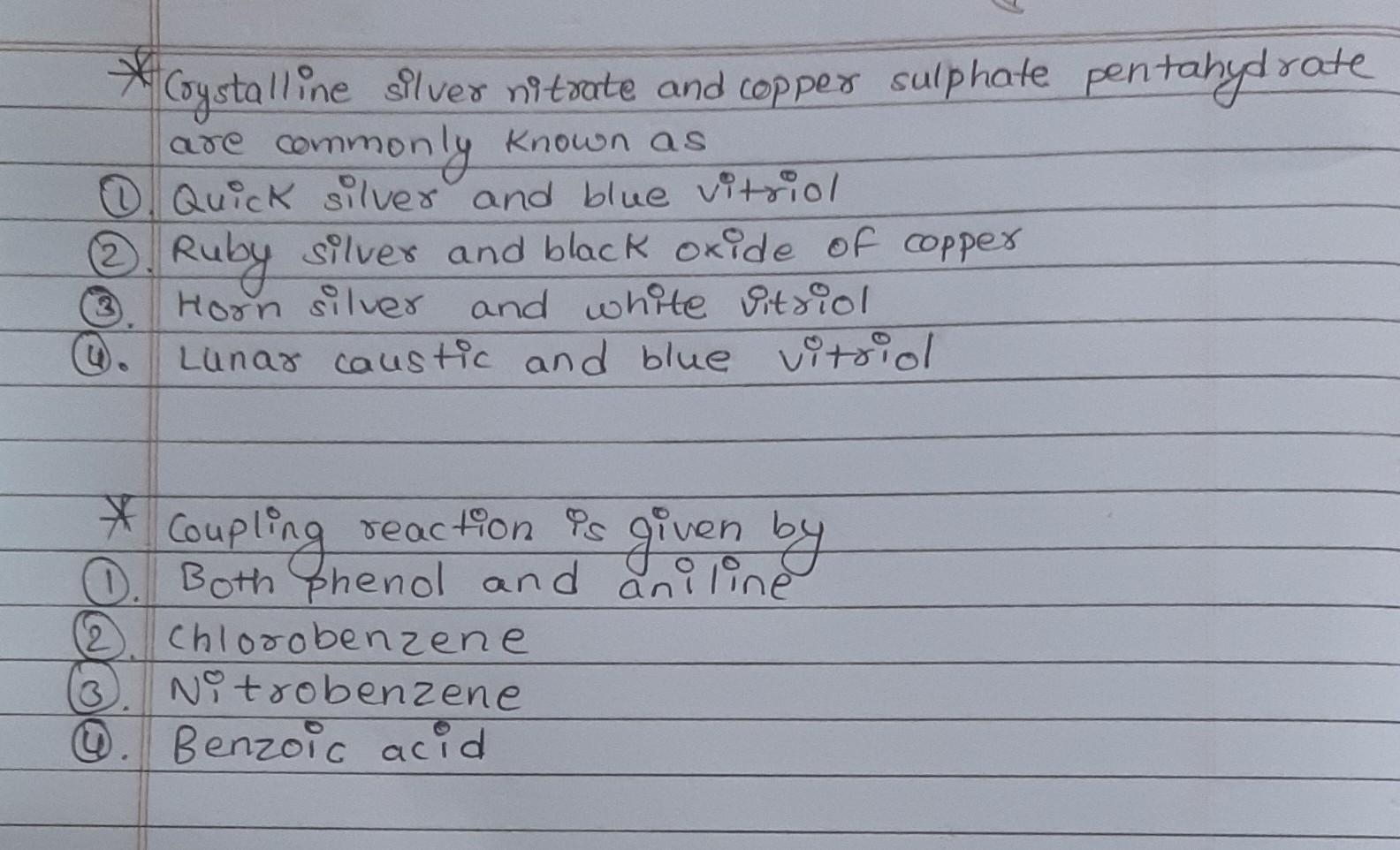 Solved * Crystalline silver nitrate and copper sulphate | Chegg.com