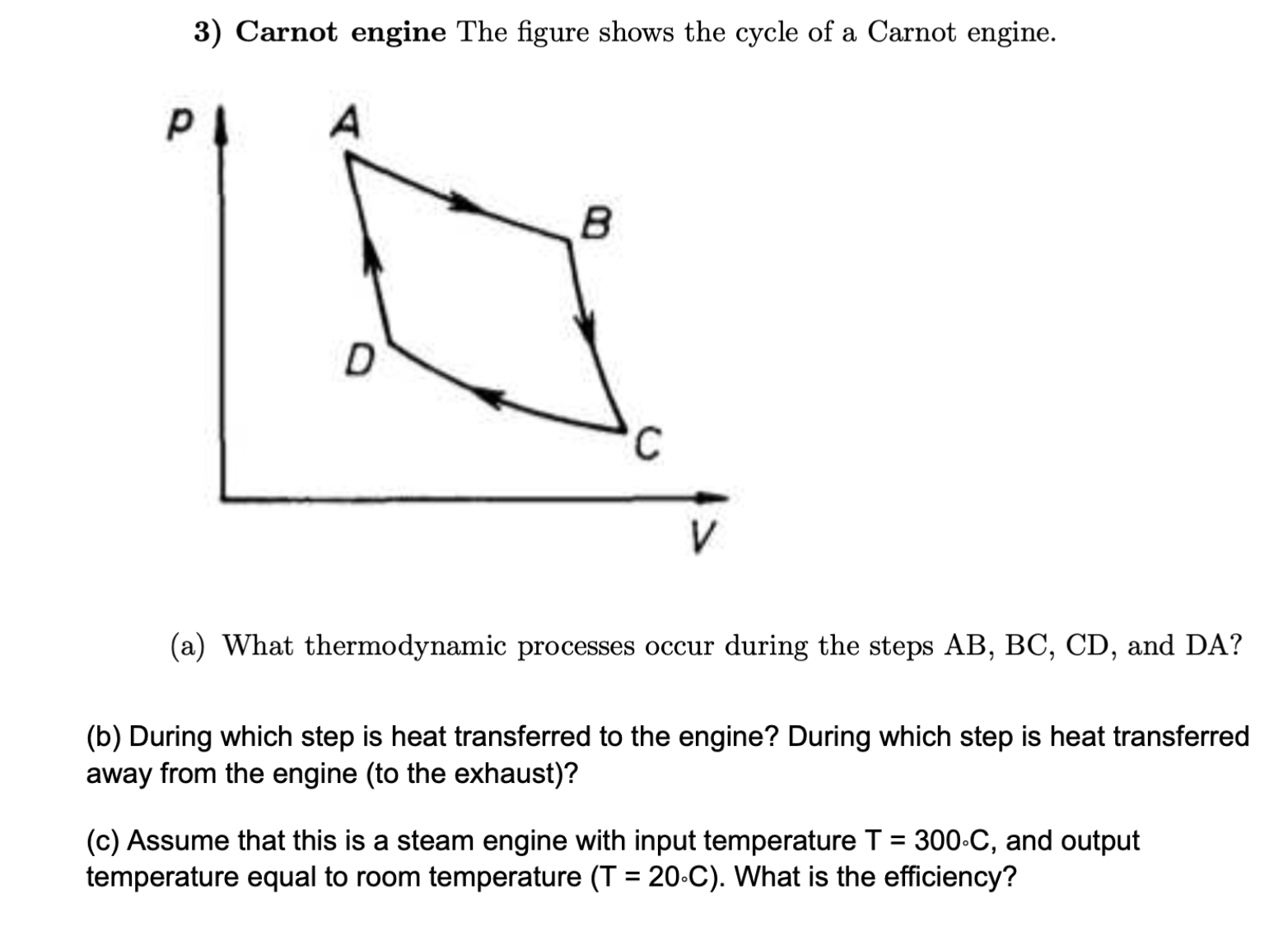 Solved Carnot engine The figure shows the cycle of a Carnot | Chegg.com