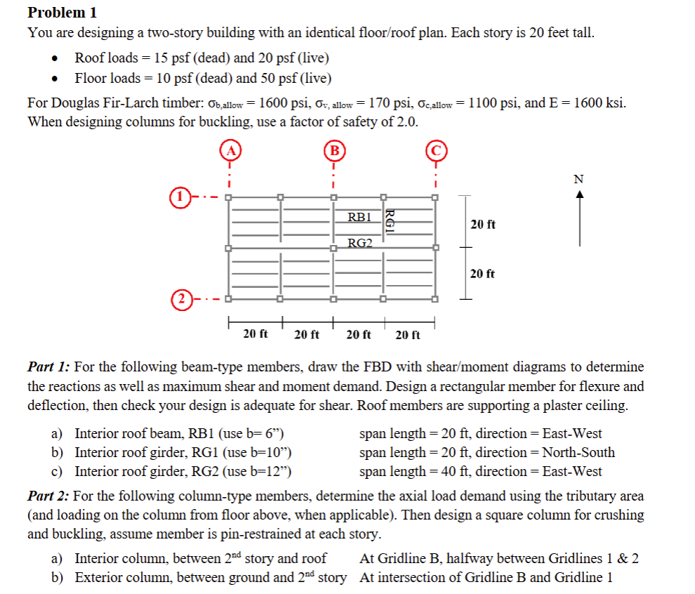 You are designing a two-story building with an | Chegg.com