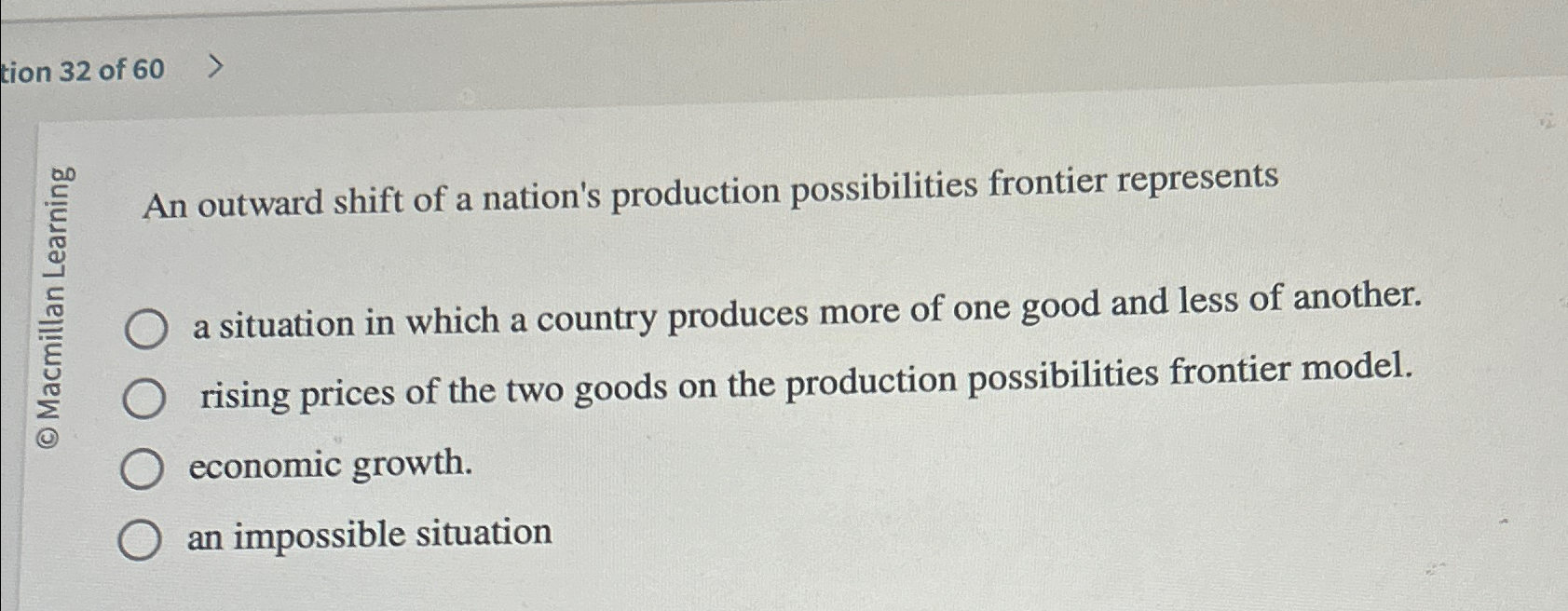 Solved tion 32 ﻿of 60An outward shift of a nation's | Chegg.com