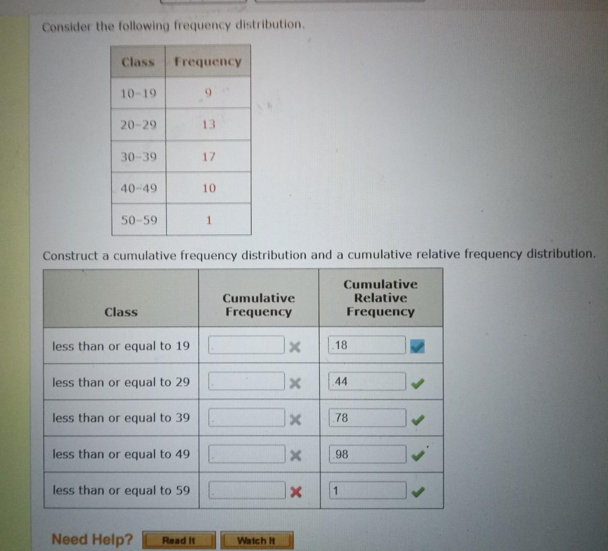 Solved Consider the following frequency distribution. Class | Chegg.com